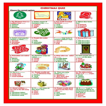 Christmas quiz-key | PDF