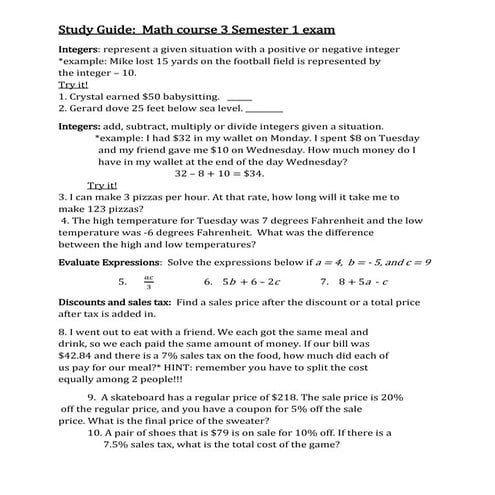 Christmas 2013 8th_grade_semester_exam_study_guide Math Pre-Algebra | DOCX