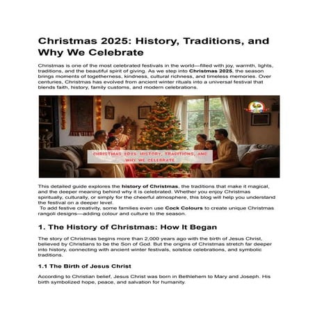 Christmas 2025: History, Traditions & The Real Reason We Celebrate | PDF