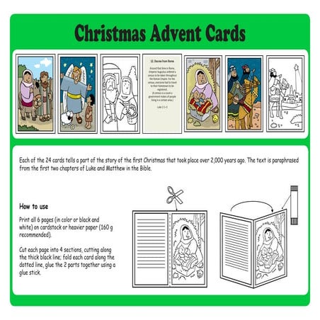 Christmas Advent Cards - Color and Black & White | PDF | Christianity ...