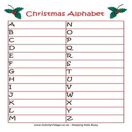 Christmas alphabet challenge | PDF