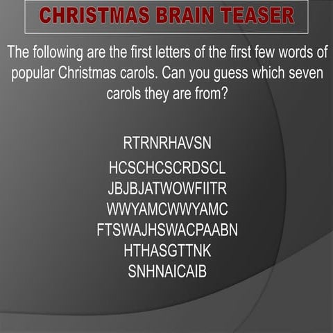 Christmas brain teasers pp show | PPT