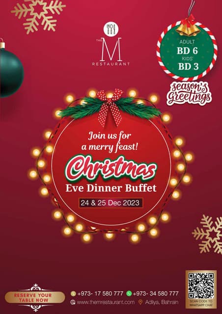 Christmas Buffet Menu 2023 Bahrain Restaurants.pdf | Bars & Restaurants | Attractions