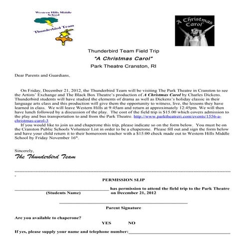 Christmas carol slip | DOC