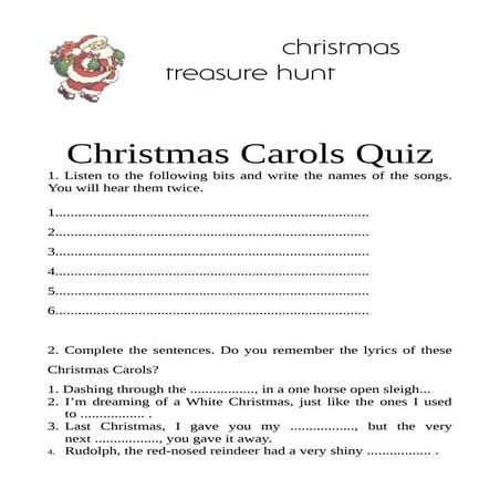 Christmas carols quiz | DOC | Music | Entertainment