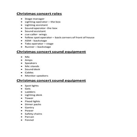 Christmas concert | DOCX