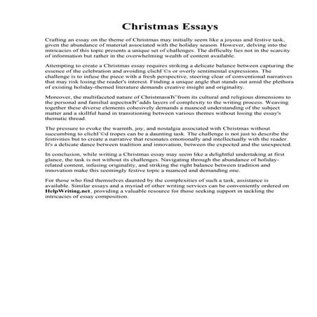 Christmas Essays | PDF