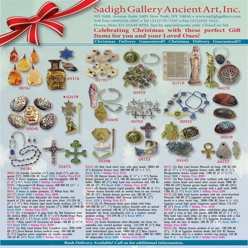 Sadigh Gallery's Christmas Artifacts Bargain Sale! | PDF