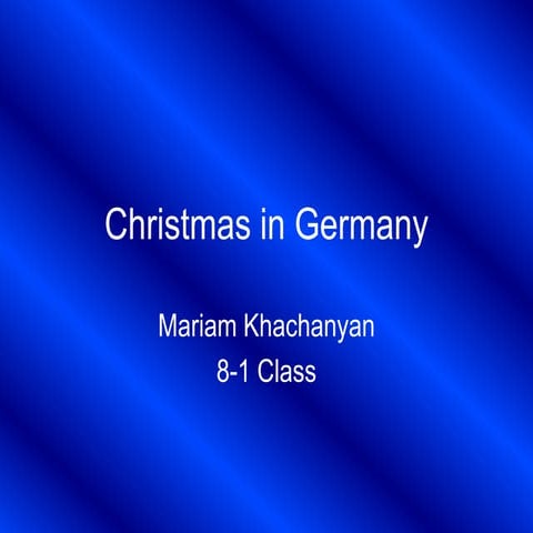 Christmas in germany | PPTX