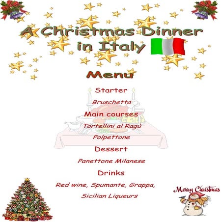Christmas Italian Menu And Traditions | PDF