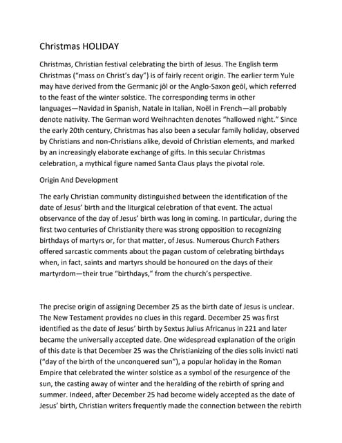 What is significance of Christmas | DOCX
