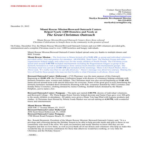 Christmas Outreach | DOC