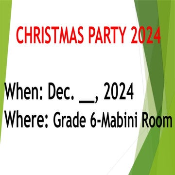 Christmas Party.pptx for grades six pupils | PPTX