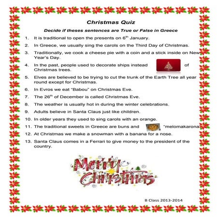 Christmas quiz final | PDF