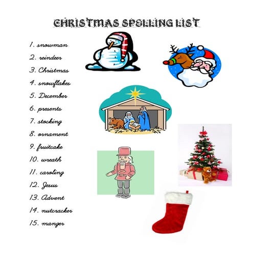 Christmas Spelling List | PDF | National & Civic Holidays | Holidays