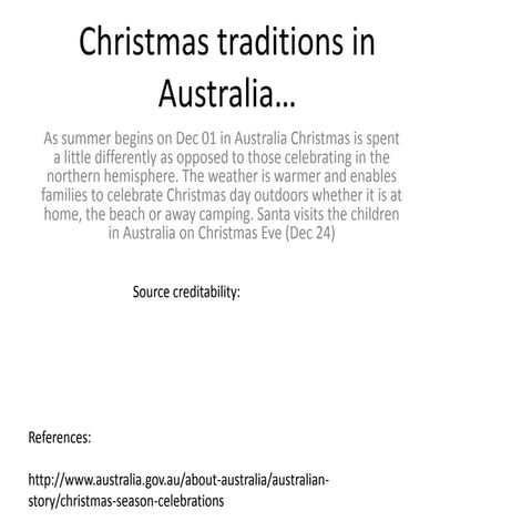 Christmas traditions in australia | PPTX