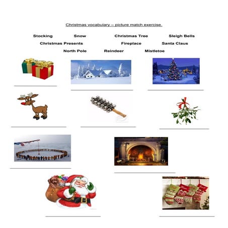 Christmas vocab picture match exercise | PDF