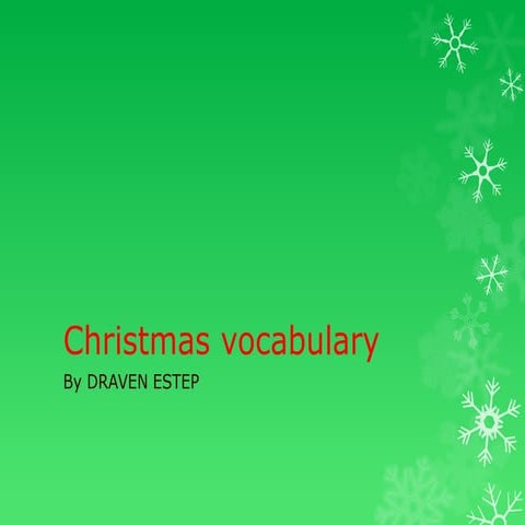 Christmas vocabulary | PPT