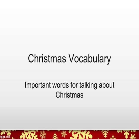 ESL Christmas Vocabulary | PPTX