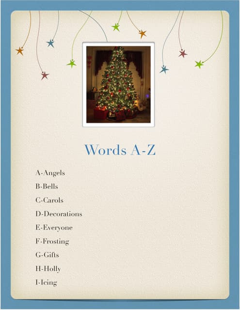 Christmas Word List Az