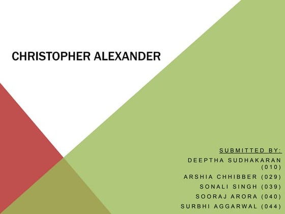 Analytical approach on design theories of christopher alexander | PDF ...