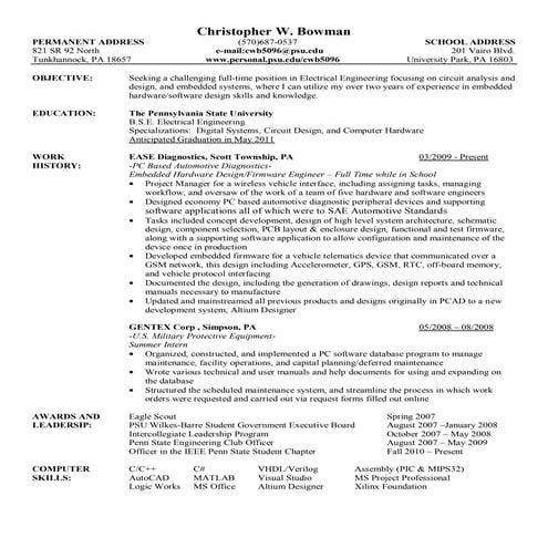 Christopher Bowman Resume Linkedin | PDF