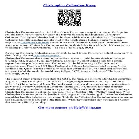 Christopher Columbus Journey to the Americas | PDF