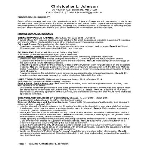 Christopher L Johnson Resume | PDF