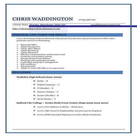 Chris waddington cv | DOCX