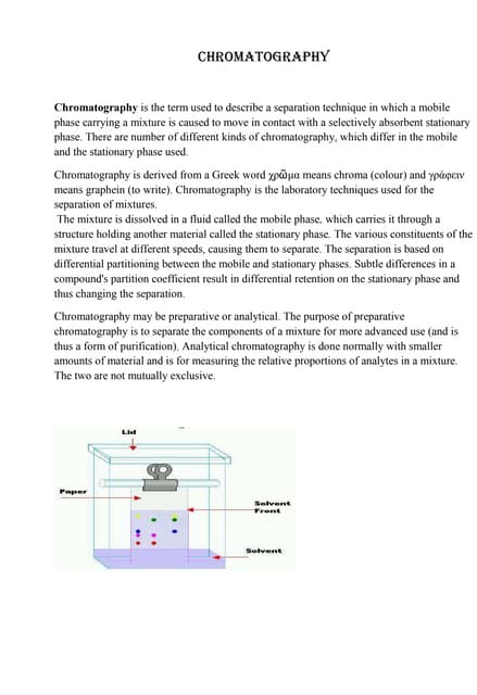 Introduction to chromatography | PDF | Chemistry | Science