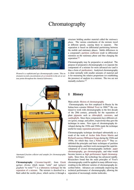 Introduction to chromatography | PDF | Chemistry | Science