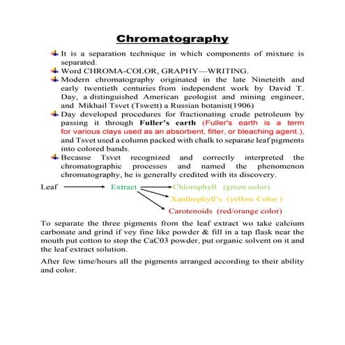 Chromatography its Types & Applications. | PDF