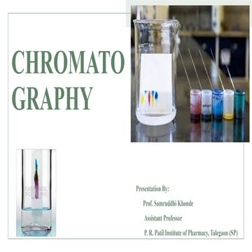CHROMATOGRAPHY.pptx Introduction to Chromatography – B Pharm Sem VII ...