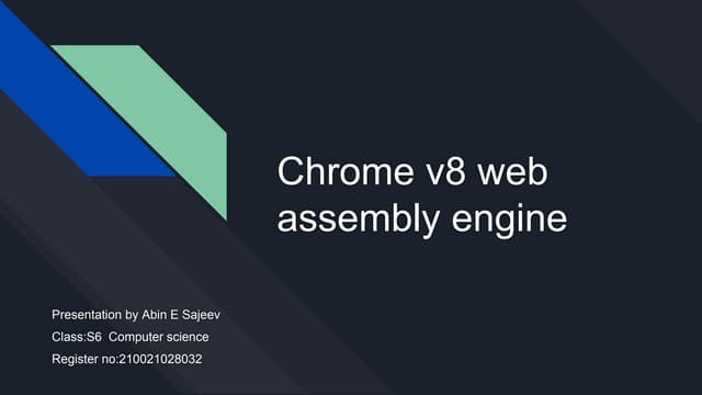 Chrome V8 Web The Open Source Javascript Pptx Web Development 7914