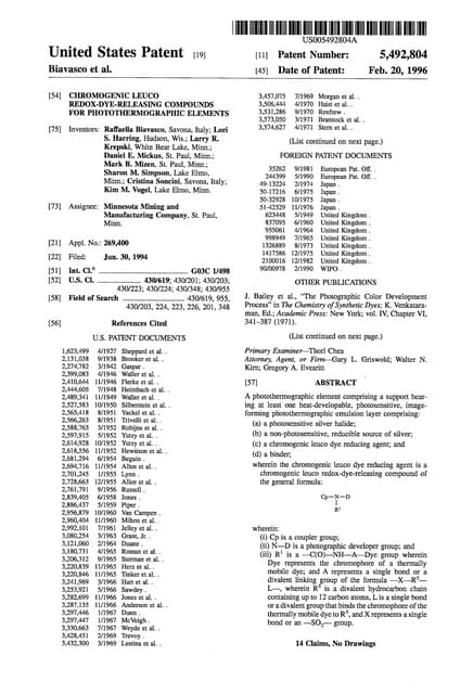 Chromogenic leuco redox dye-releasing compounds for photothermographic ...