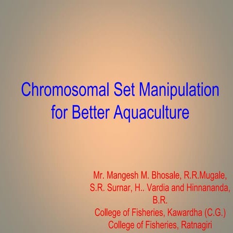 Chromosomal set manipulation | PPT