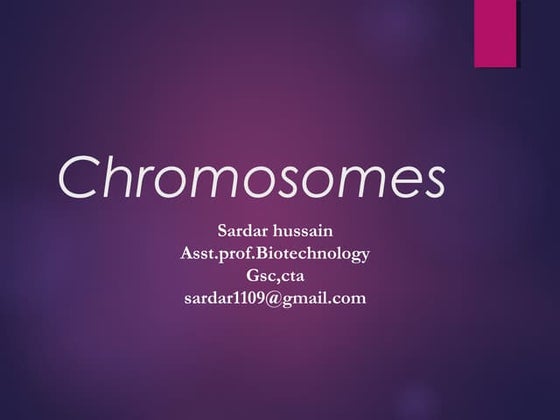 Chromosome Structure & Function | PPT