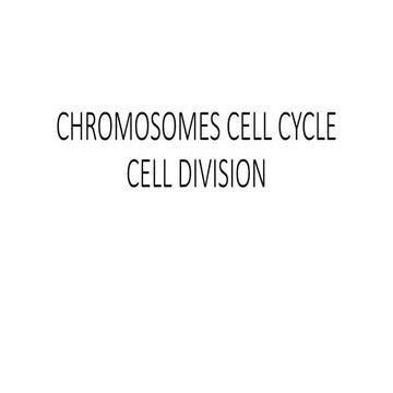 Chromosomes cell cycle cell division | PPT