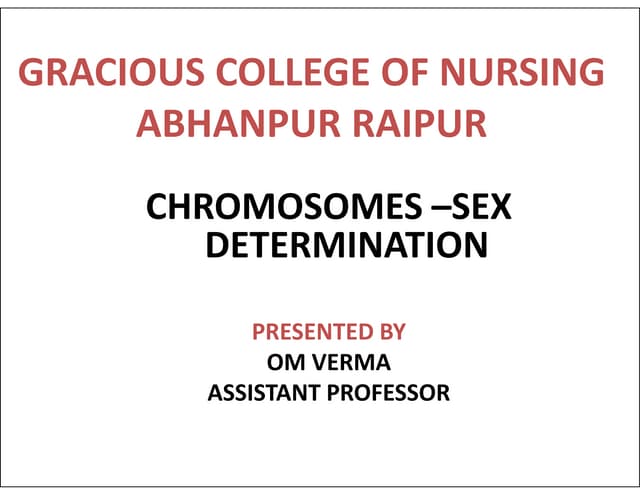 Chromosomes Sex Determination Pdf