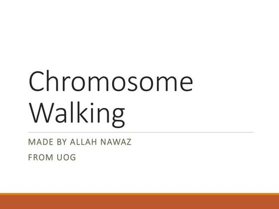 Chromosome walking | PPTX | Genetics | Science