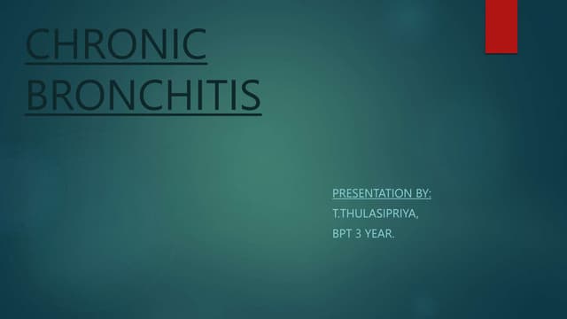 Chronic Bronchitis | PPT