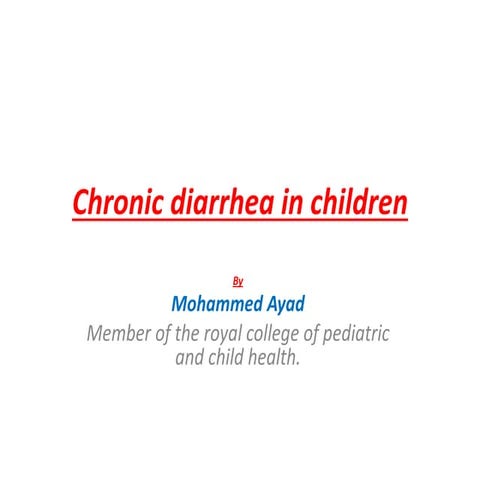 Chronic diarrhea in children | PPT
