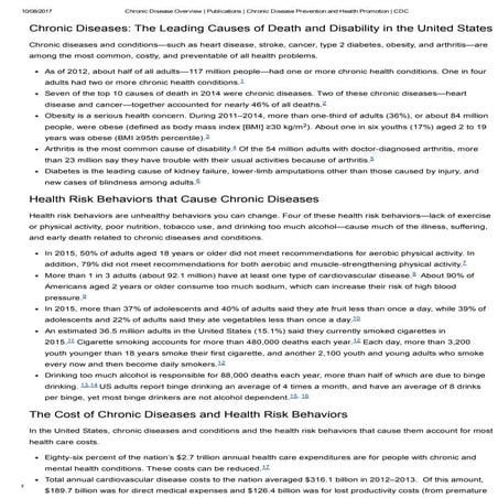 Chronic disease overview publications chronic disease prevention and ...