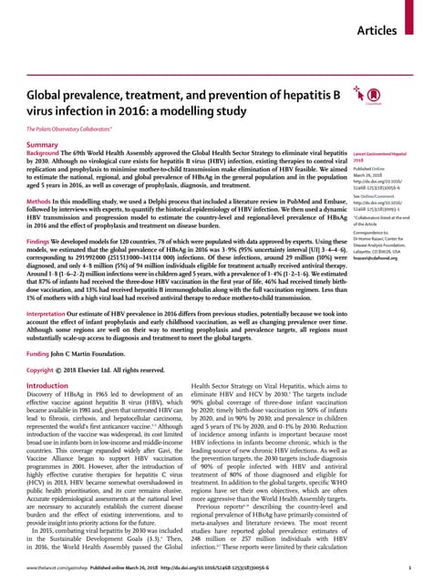 PREVALENCE OF HEPATITIS B e-ANTIGEN AMONG HEPATITIS B POSITIVE PATIENTS IN A TERTIARY CARE ...