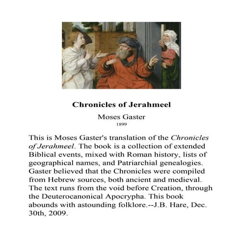 Chronicles of Jerahmeel by Moses Gaster | PDF