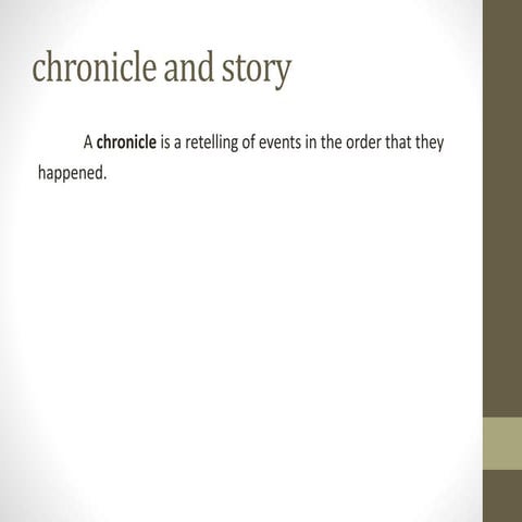 Chronicle, story - drama, theme, plot | PPTX
