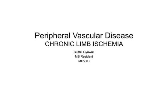 Physiotherapy Management in Peripheral arterial disease | PPTX