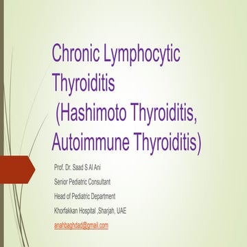 Chronic lymphocytic thyroiditis (hashimoto thyroiditis, autoimmune | PPTX