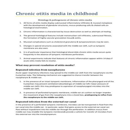 Chronic otitis media in childhood | DOC | Ear, Nose and Throat ...
