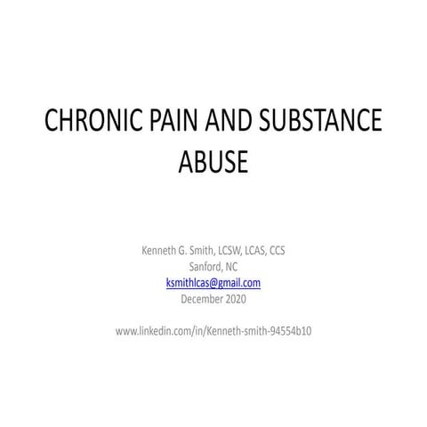 Chronic pain and substance abuse | PPTX